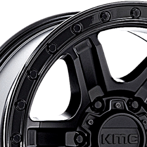 KMC KM551 アウトラン マットブラック/グロスブラックリップ - | ランクル・プラド・ハイラックス・SUV・VANのアルミホイール