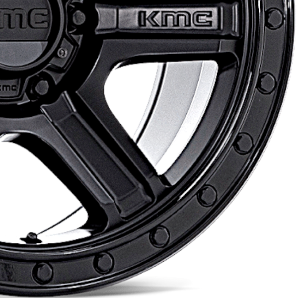 KMC KM551 アウトラン マットブラック/グロスブラックリップ - | ランクル・プラド・ハイラックス・SUV・VANのアルミホイール