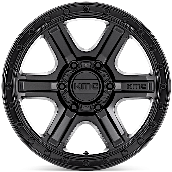 KMC KM551 アウトラン マットブラック/グロスブラックリップ - | ランクル・プラド・ハイラックス・SUV・VANのアルミホイール